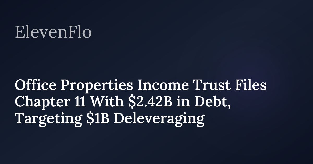 OPI Files Chapter 11 With $2.42B in Office REIT Debt