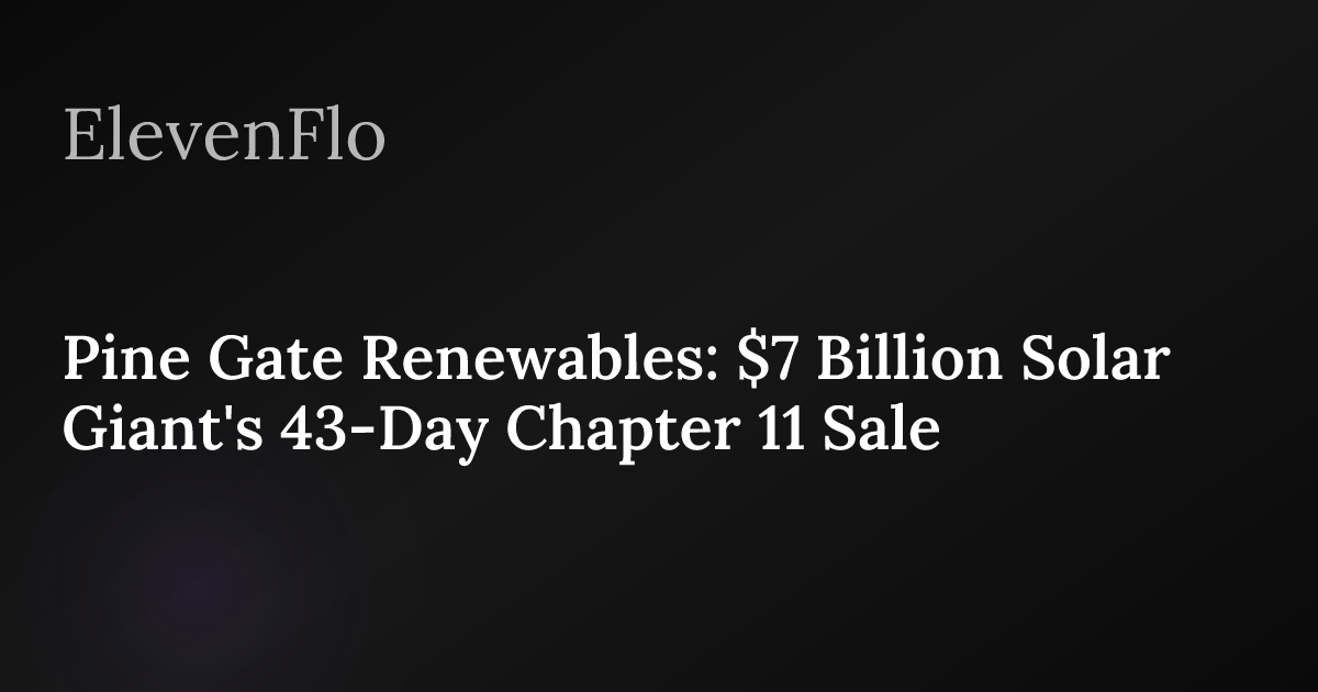 Pine Gate Renewables: $7B Solar Developer Chapter 11
