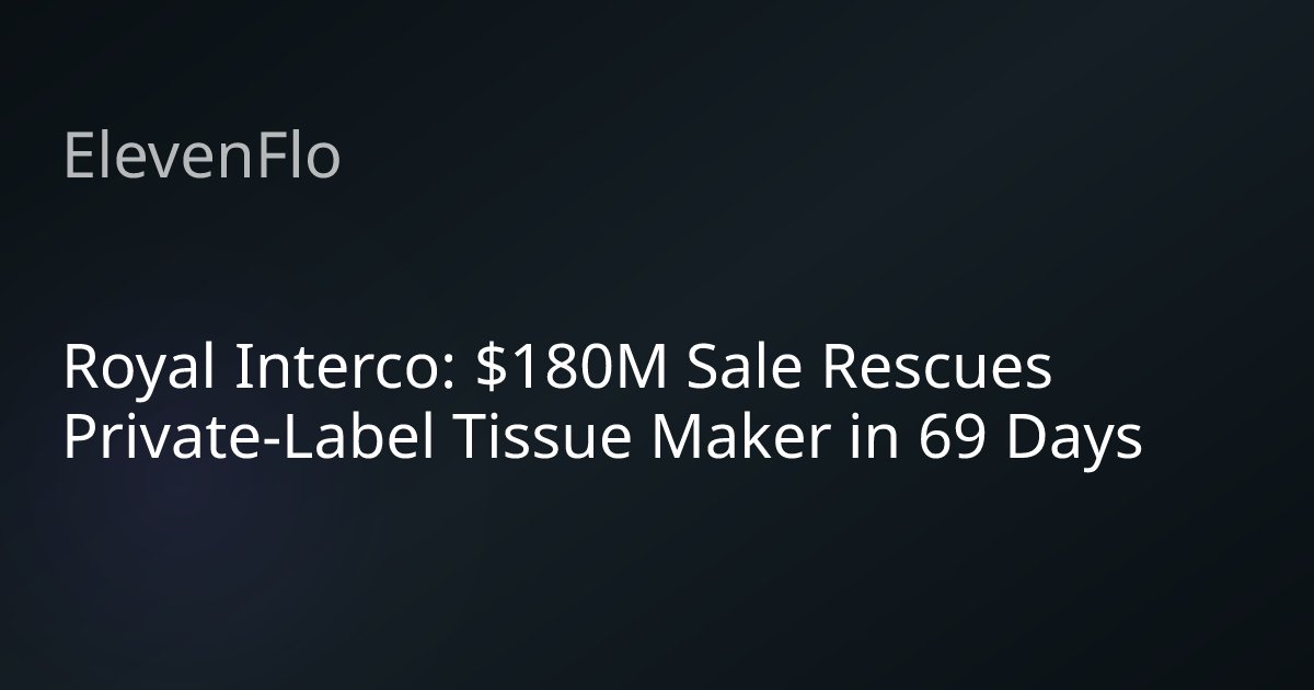 Royal Interco Bankruptcy: $180M Sofidel Sale in 69 Days | ElevenFlo