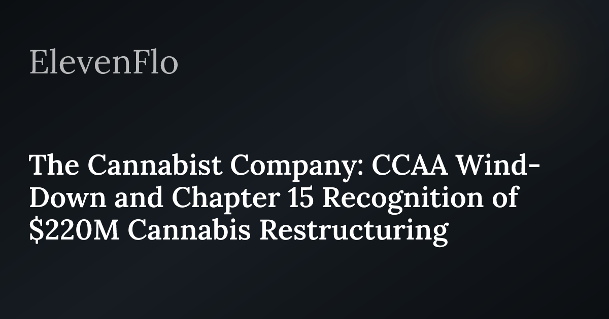 The Cannabist Company: CCAA Wind-Down and Ch. 15